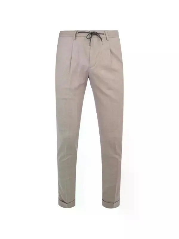 Luciano Barbera Pleated Drawstring Trousers - Neutrals