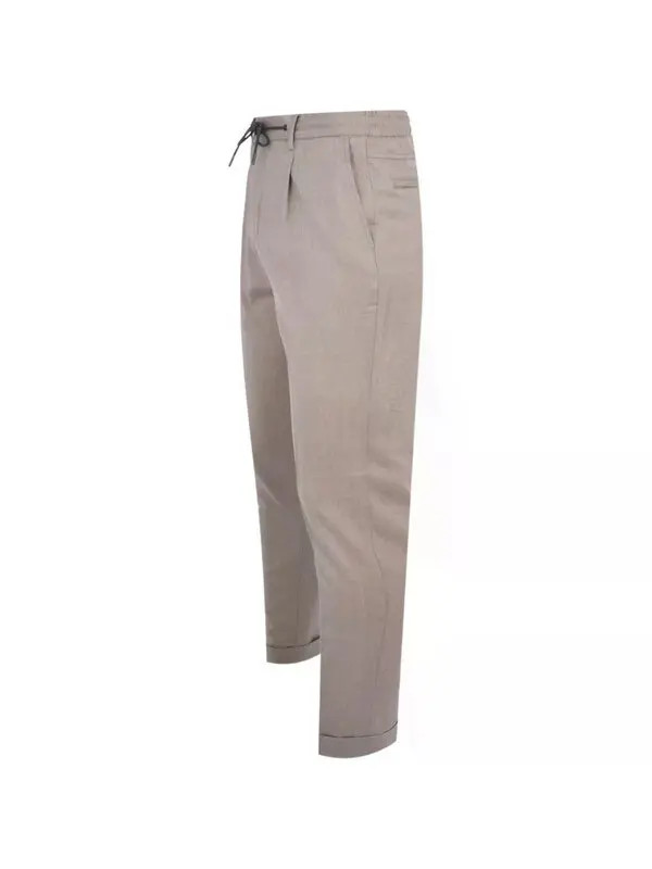 Luciano Barbera Pleated Drawstring Trousers - Neutrals