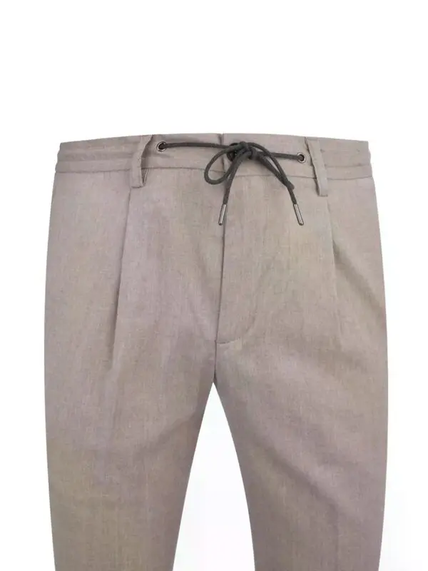 Luciano Barbera Pleated Drawstring Trousers - Neutrals