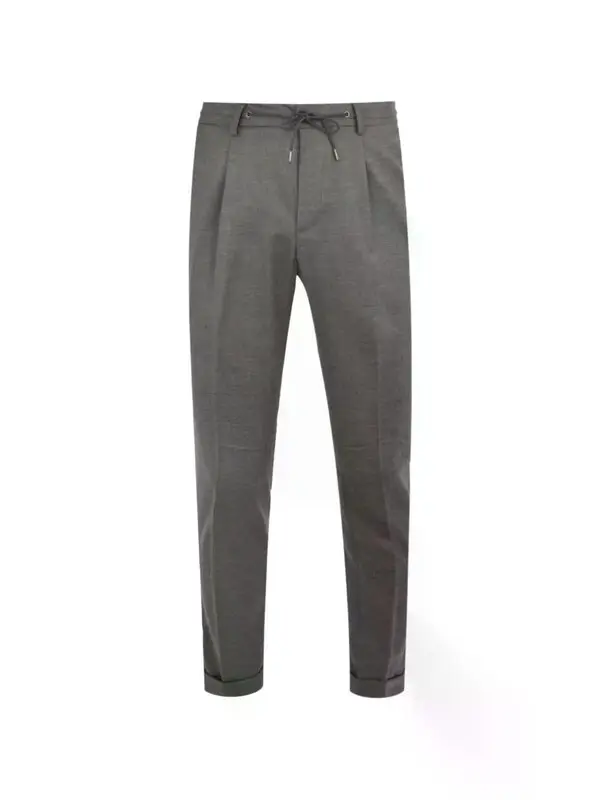 Luciano Barbera Pleated Drawstring Trousers - Grey