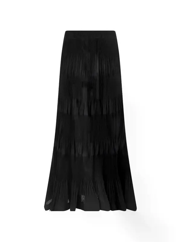 MEIMEIJ Plissé Tiered Skirt - Black