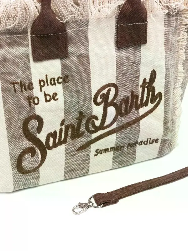MC2 SAINT BARTH Colette Striped Frayed Tote Bag