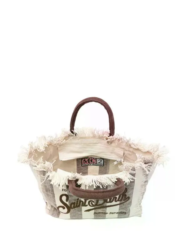 MC2 SAINT BARTH Colette Striped Frayed Tote Bag