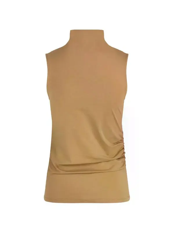 Karl Lagerfeld Ruched Mock-neck Tank Top - Neutrals