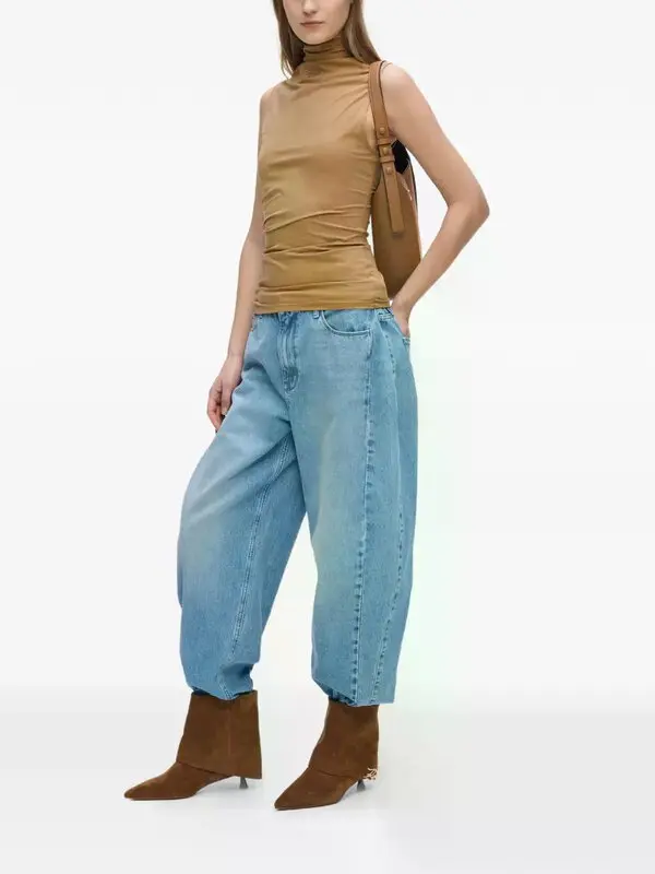 Karl Lagerfeld Ruched Mock-neck Tank Top - Neutrals