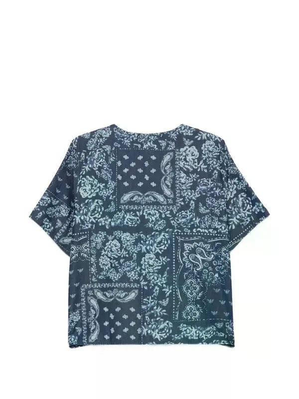 Emporio Armani Floral Patchwork Short Sleeve Blouse