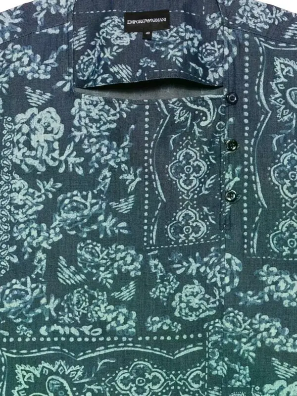 Emporio Armani Floral Patchwork Short Sleeve Blouse