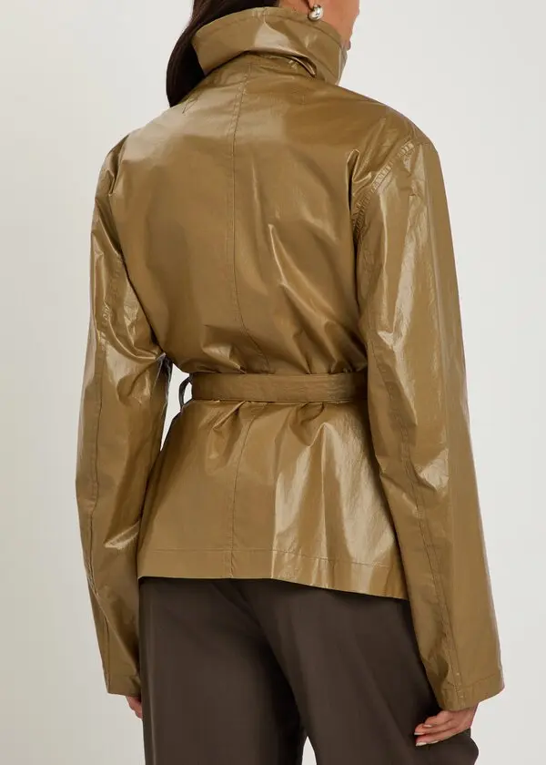 LEMAIRE High-neck Coated Cotton Wrap Jacket