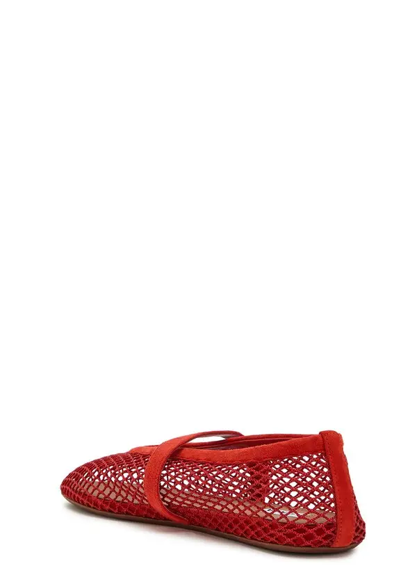 Alaïa Mesh And Suede Ballet Flats - Red