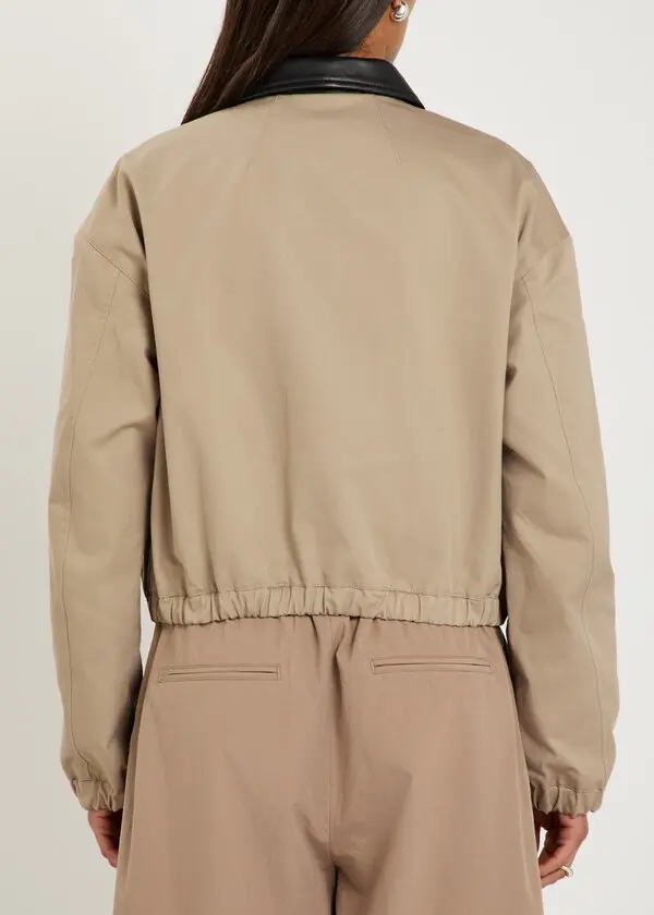 Maria Mcmanus Leather-trimmed Twill Jacket