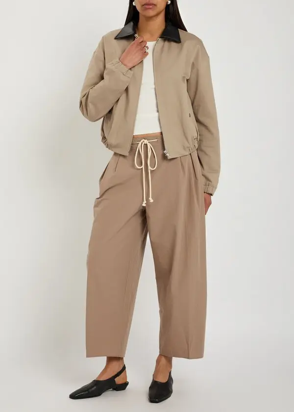 Maria Mcmanus Leather-trimmed Twill Jacket