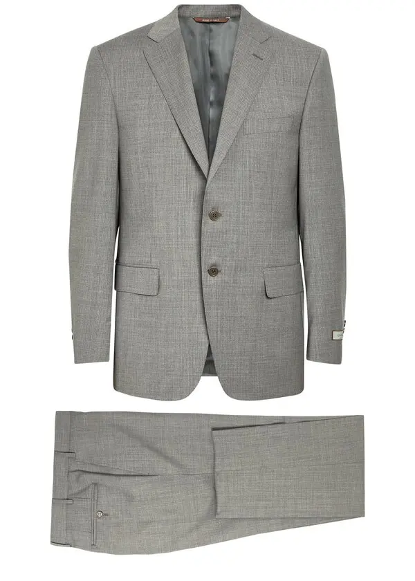 Canali Checked Wool Suit - Grey