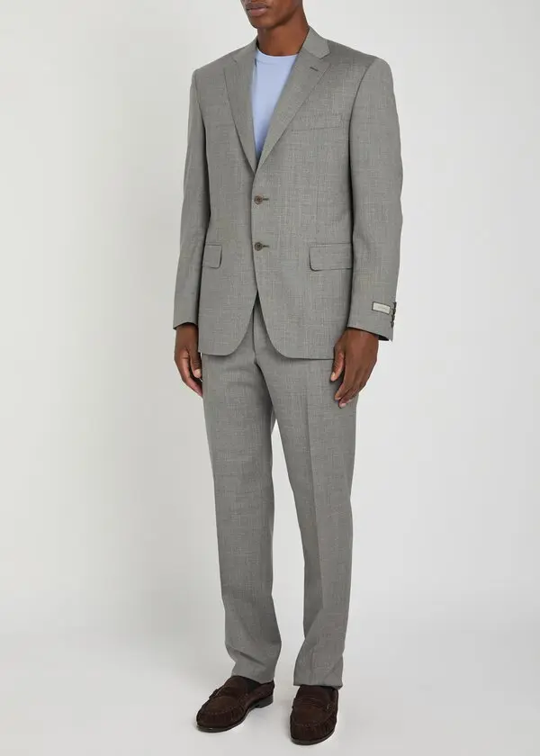 Canali Checked Wool Suit - Grey