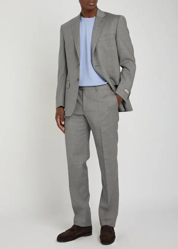Canali Checked Wool Suit - Grey