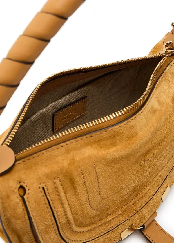 Chloé Marcie Small Suede Shoulder Bag - Tan