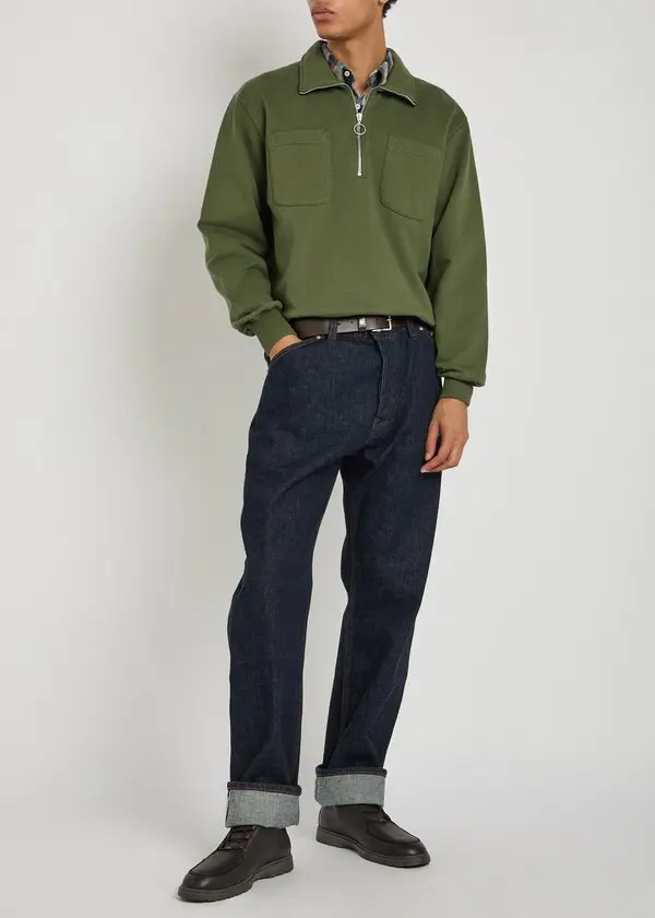 DRAKE'S Cotton Polo Sweatshirt