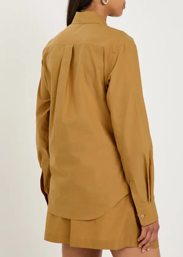 LEMAIRE Cotton And Silk-blend Shirt - Light Brown
