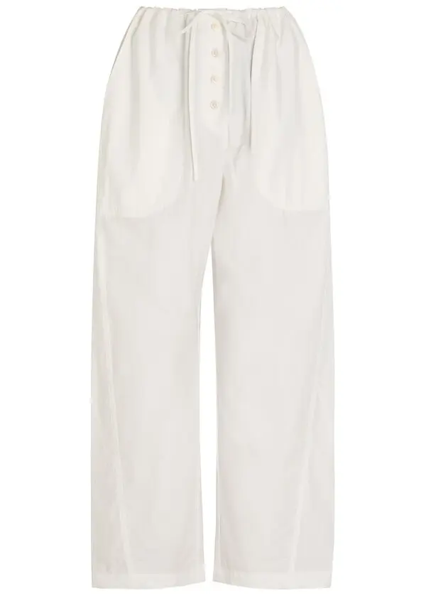 Studio Nicholson Drawstring Straight-leg Cotton Trousers