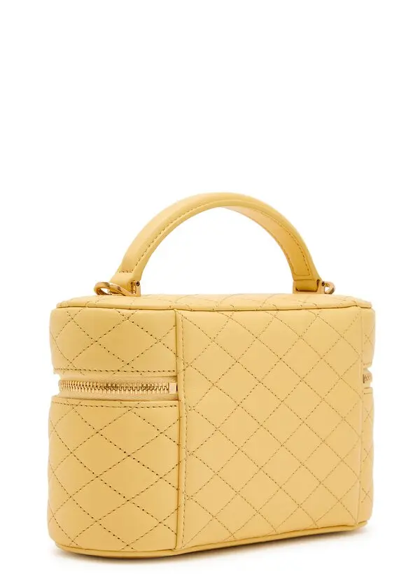 Saint Laurent Gaby Mini Quilted Leather Top Handle Bag - Yellow