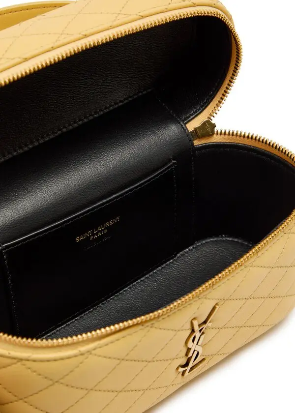 Saint Laurent Gaby Mini Quilted Leather Top Handle Bag - Yellow