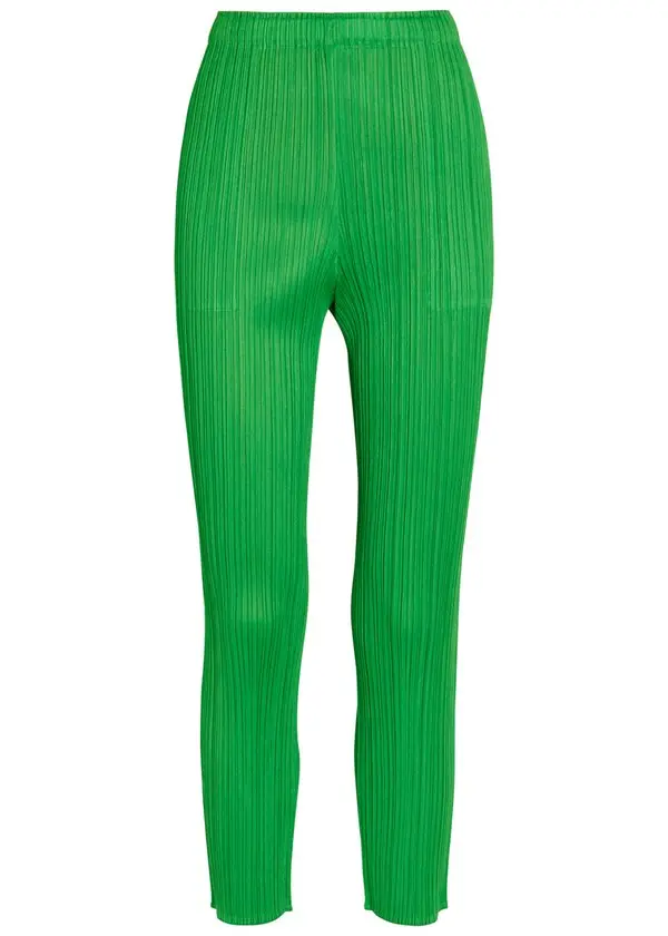 Issey Miyake Pleated Tapered-leg Woven Trousers