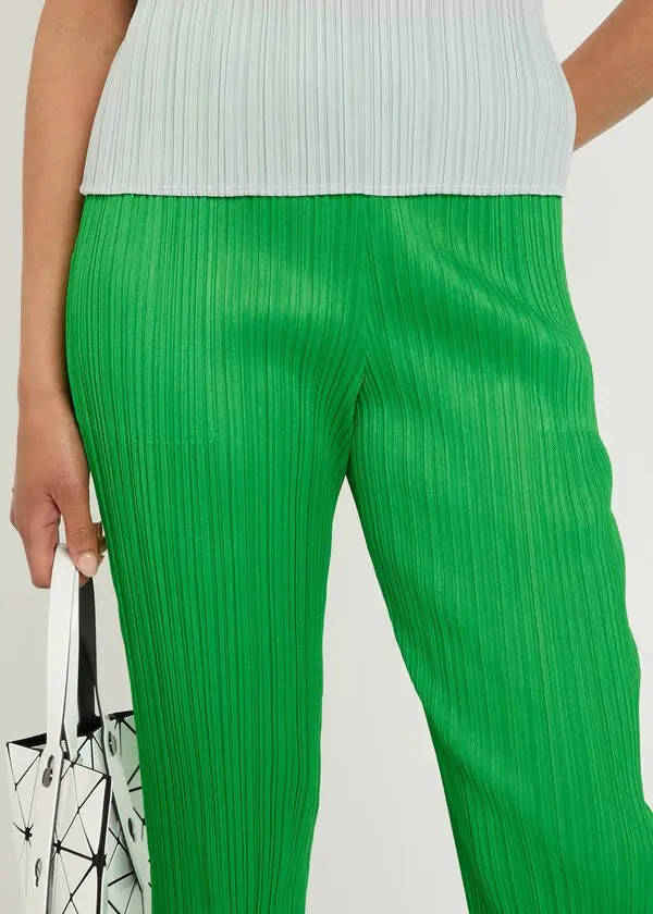 Issey Miyake Pleated Tapered-leg Woven Trousers