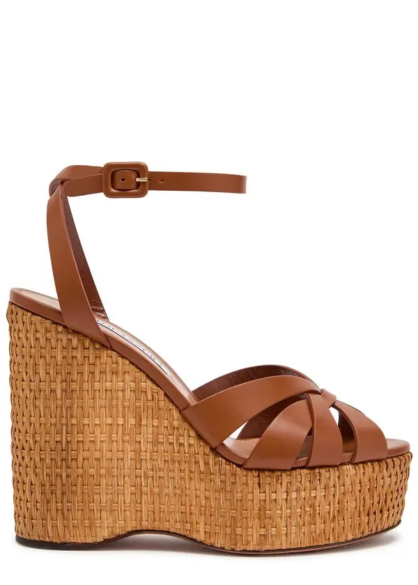 AQUAZZURA Copacabana 130 Leather Wedge Heels