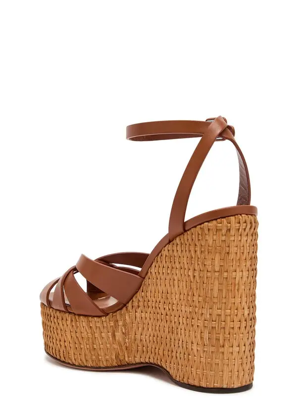 AQUAZZURA Copacabana 130 Leather Wedge Heels