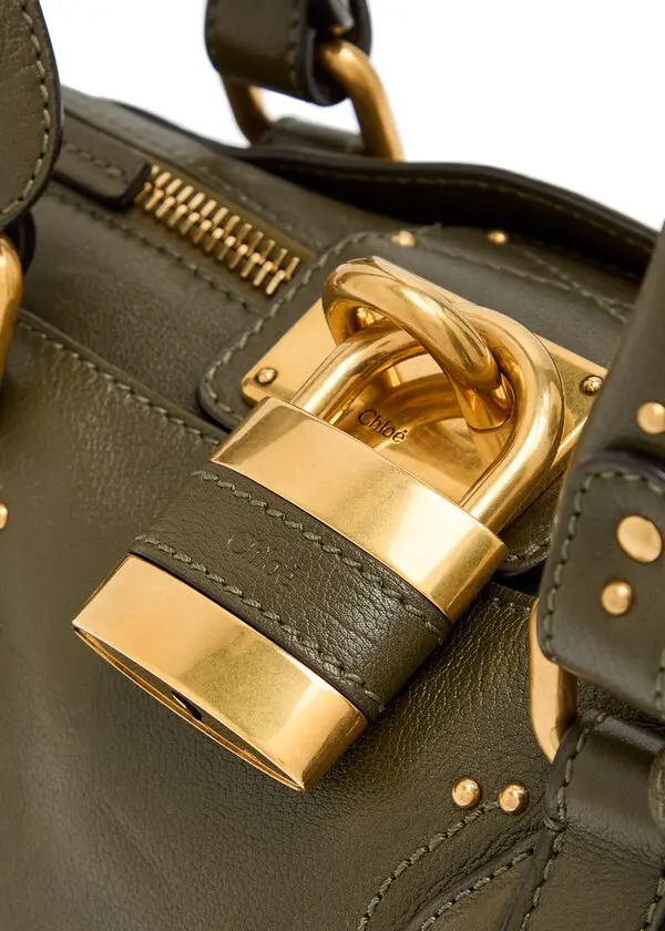 Chloé Paddington Grained Leather Shoulder Bag With Padlock