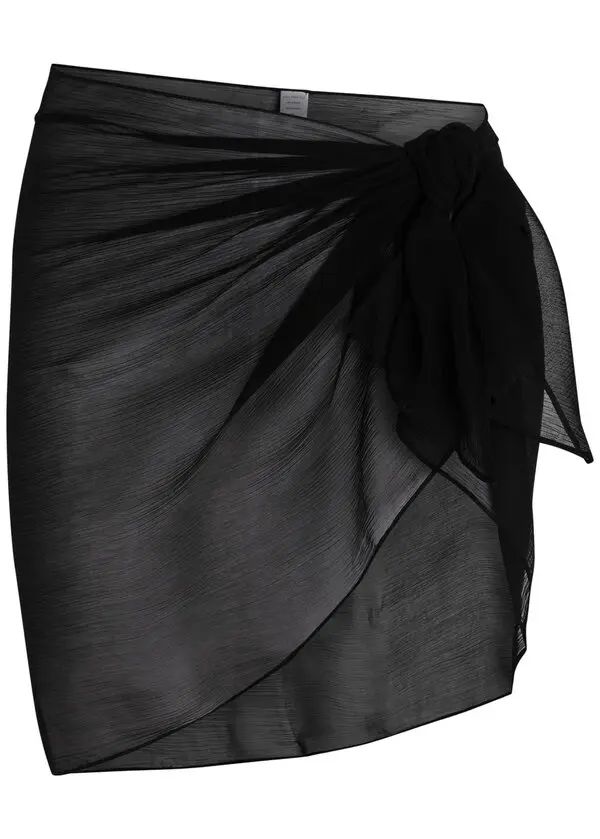 AWAY THAT DAY Sicily Fine-knit Sarong - Black