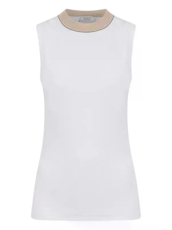 Peserico Sleeveless Top With Round Neck - White