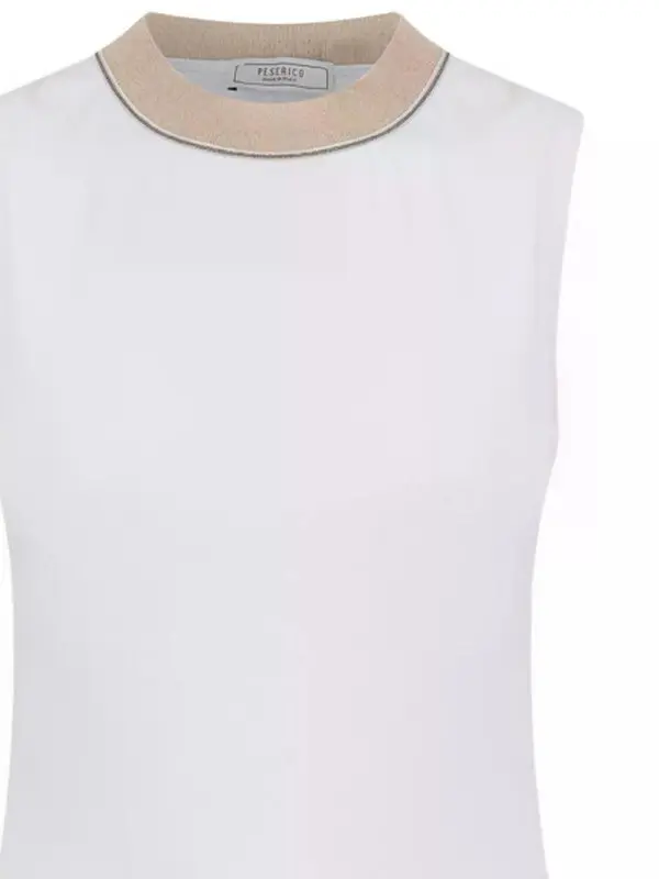 Peserico Sleeveless Top With Round Neck - White