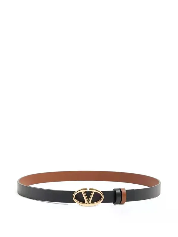 Valentino Garavani Vlogo The Bold Edition Reversible Calfskin Belt - Black