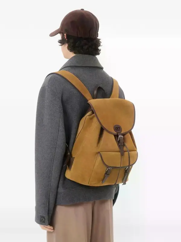 Valentino Garavani Antibes Suede Backpack - Neutrals