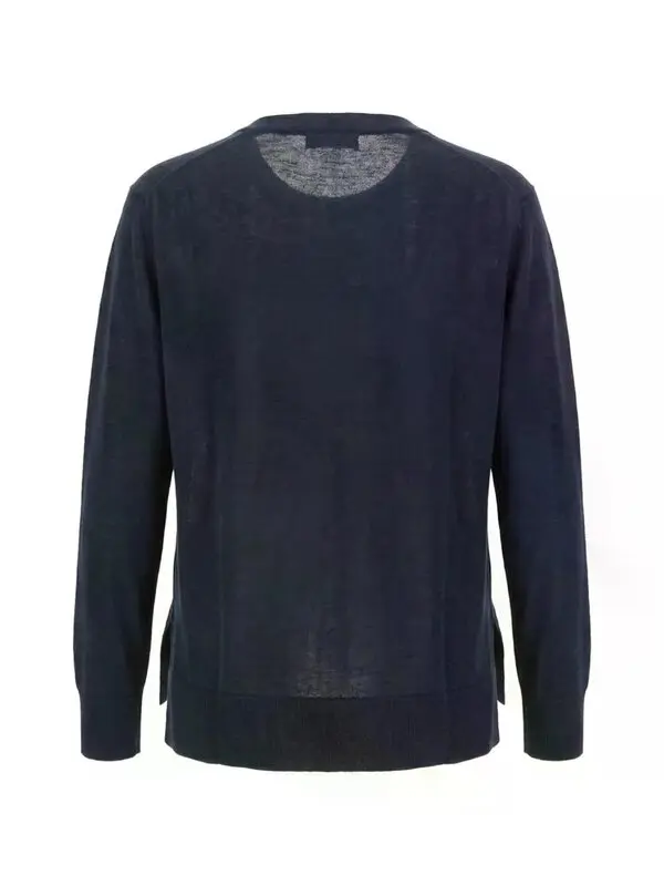 Max Mara Fine-knit Stepped-hem Sweater - Blue