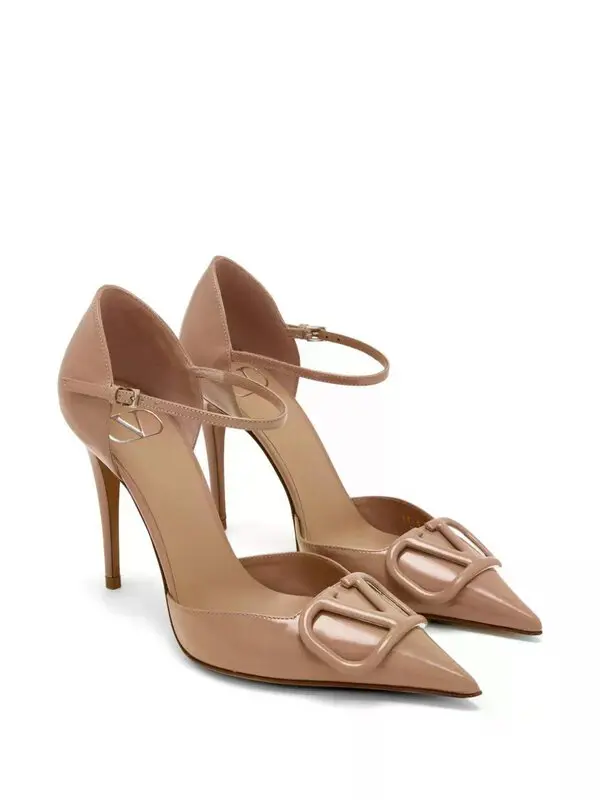 Valentino Garavani Vlogo Signature D'orsay Patent Leather Pumps - Neutrals