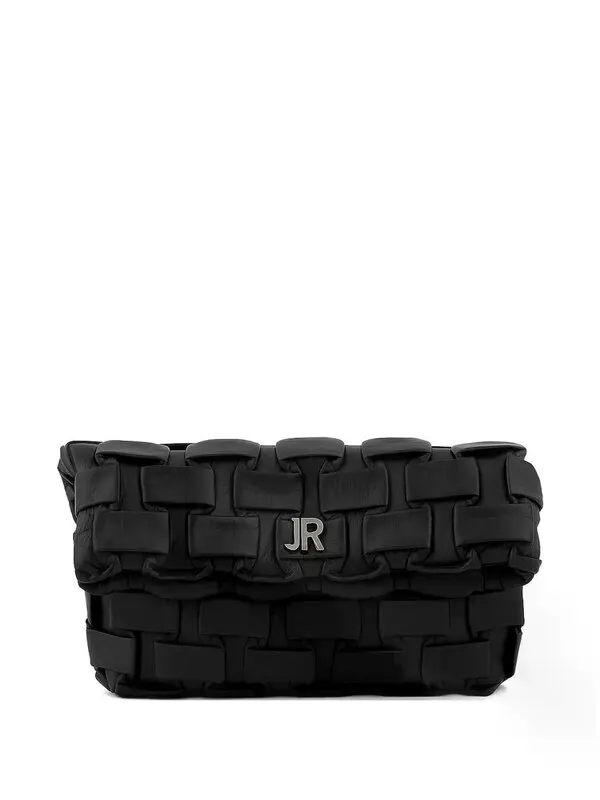 John Richmond Woven-effect Foldover Clutch