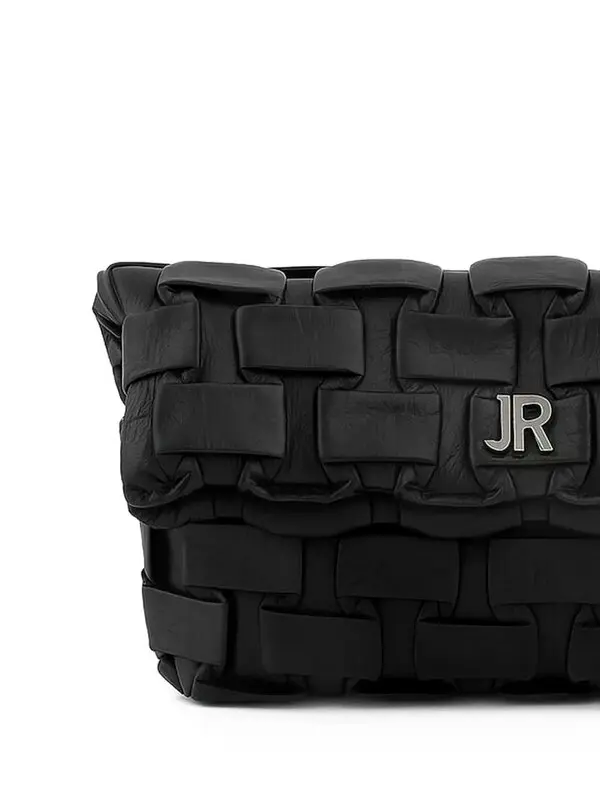John Richmond Woven-effect Foldover Clutch