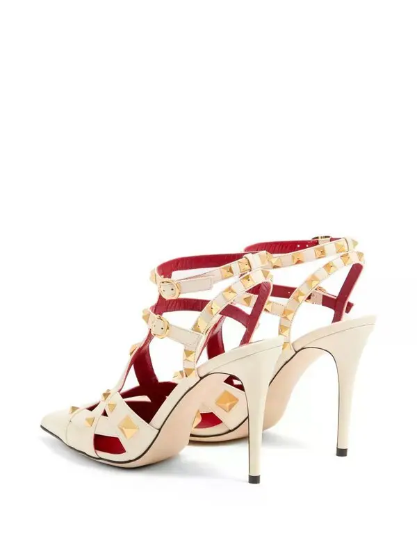 Valentino Garavani Studded Kidskin Pumps 100mm - Neutrals