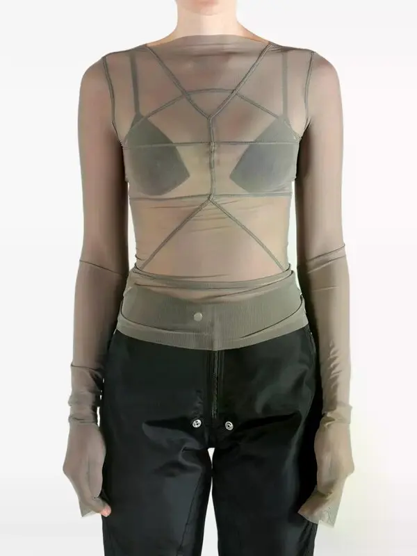 Rick Owens Temple Exposed-seam T-shirt - Green
