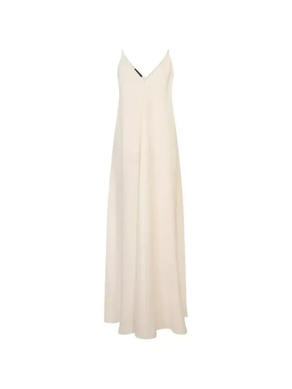 GIANLUCA CAPANNOLO V-neck Strap Maxi Dress - Neutrals