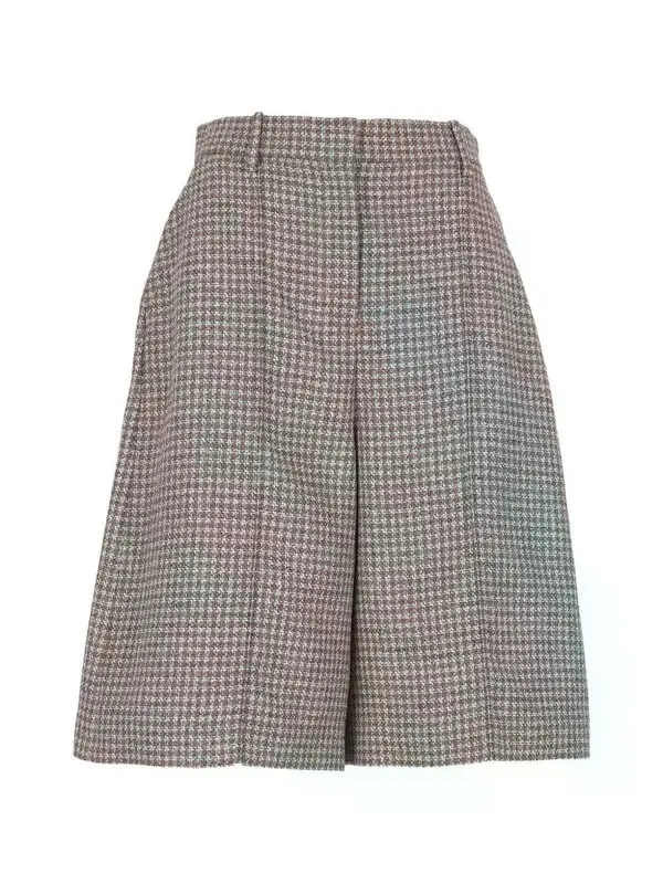 Agnona Houndstooth Pattern Wide-leg Shorts