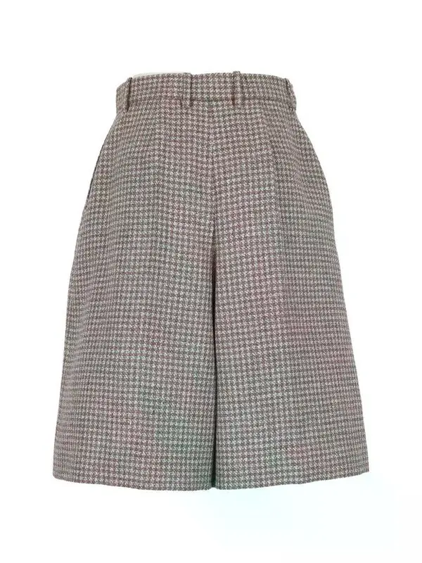 Agnona Houndstooth Pattern Wide-leg Shorts