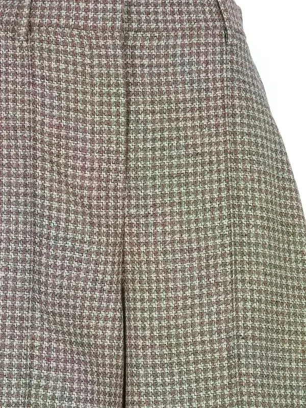 Agnona Houndstooth Pattern Wide-leg Shorts
