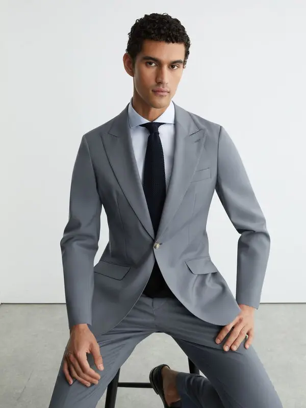 REISS Oscar Classic Fit Virgin Wool Single-breasted Classic-fit Suit Blazer