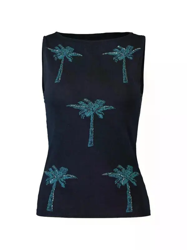 Staud Arden Palm-tree Top - Blue
