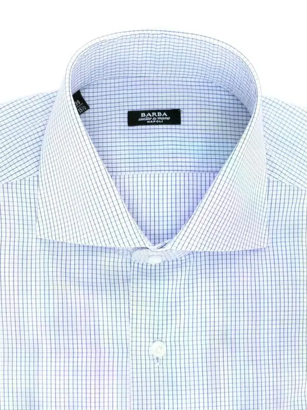 BARBA NAPOLI Checked Shirt - White