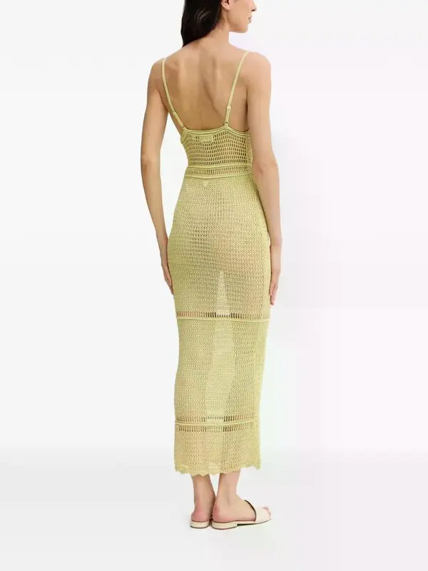 Guess Openwork Knitted Maxi Dress - Green