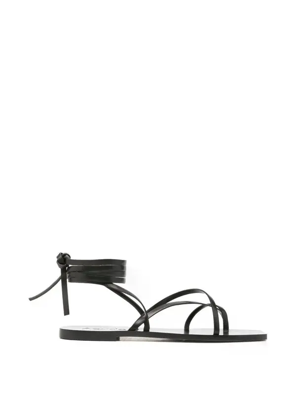 AeydĒ Norah Strappy Leather Sandals - Black