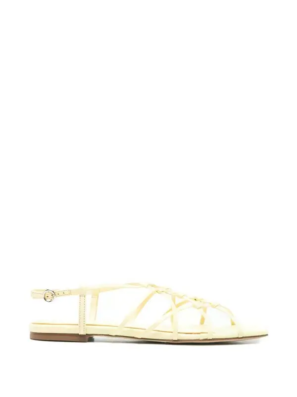AeydĒ Anisa Knot-detail Leather Sandals - Neutrals